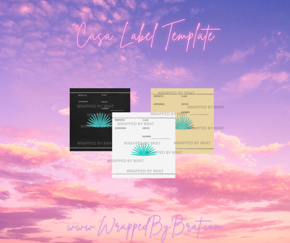 Casa Label Templates – Wrapped By Brat